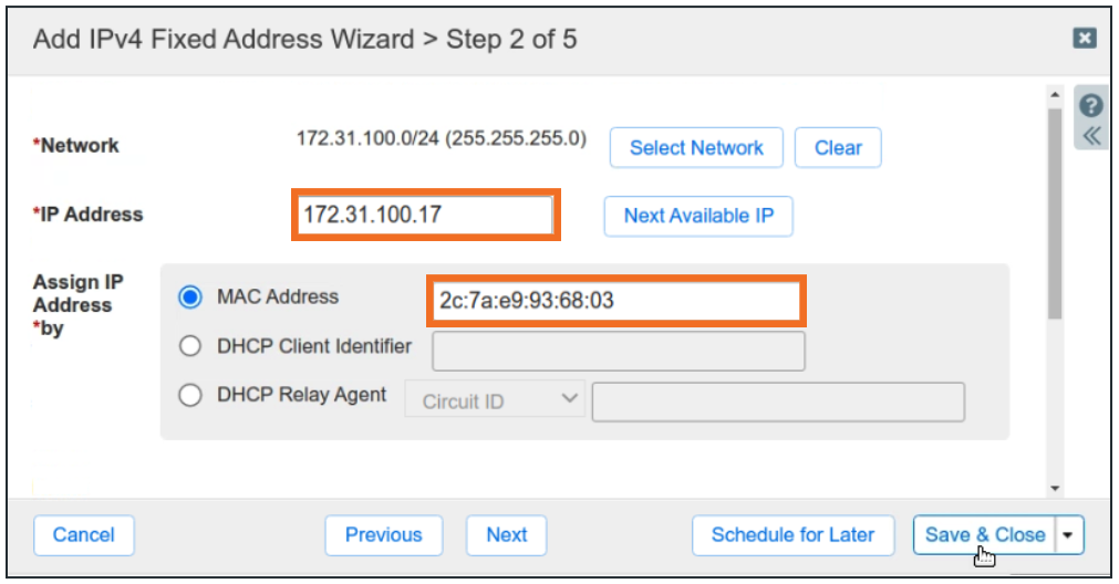 Creating DHCPv4 fixed addresses in NIOS (1512)